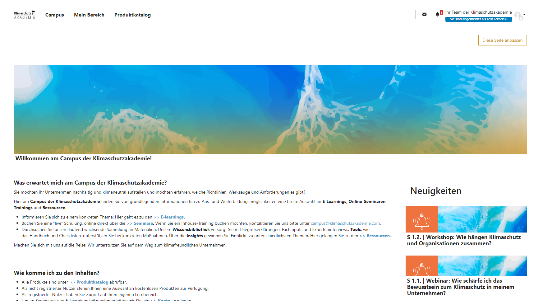 Klimaschutzakademie is using Totara for climate neutrality goals