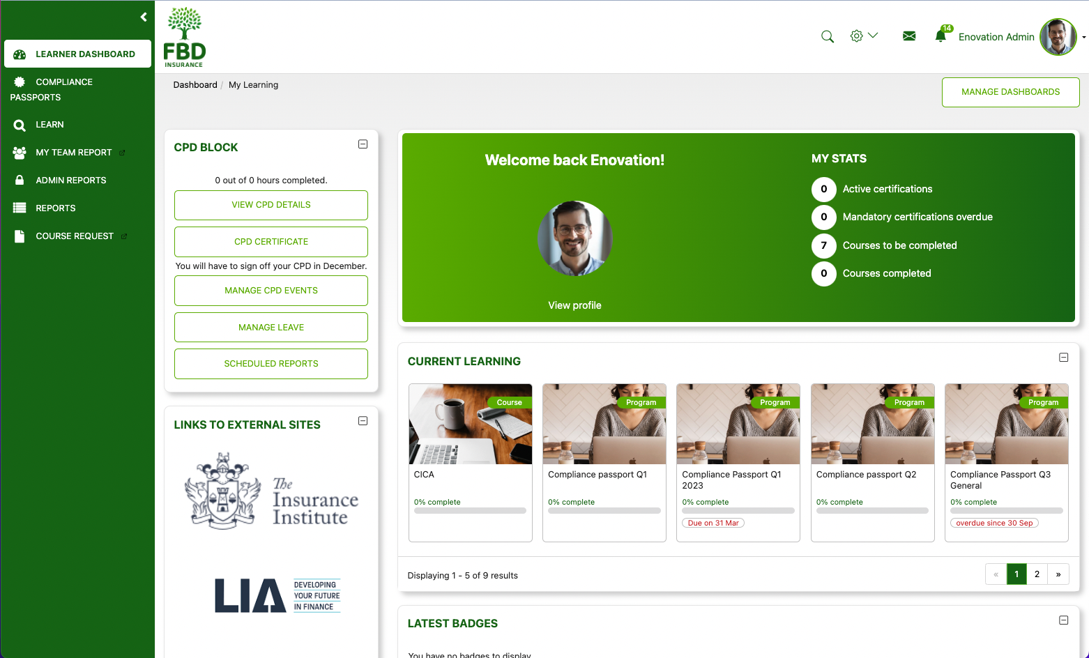 FBD’s ‘My Learning’ Platform enables compliance and reporting