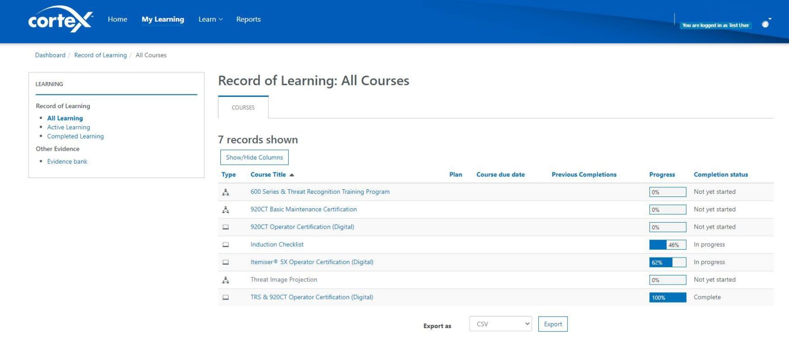 Cortex – Rapiscan’s multi-tenanted digital learning platform